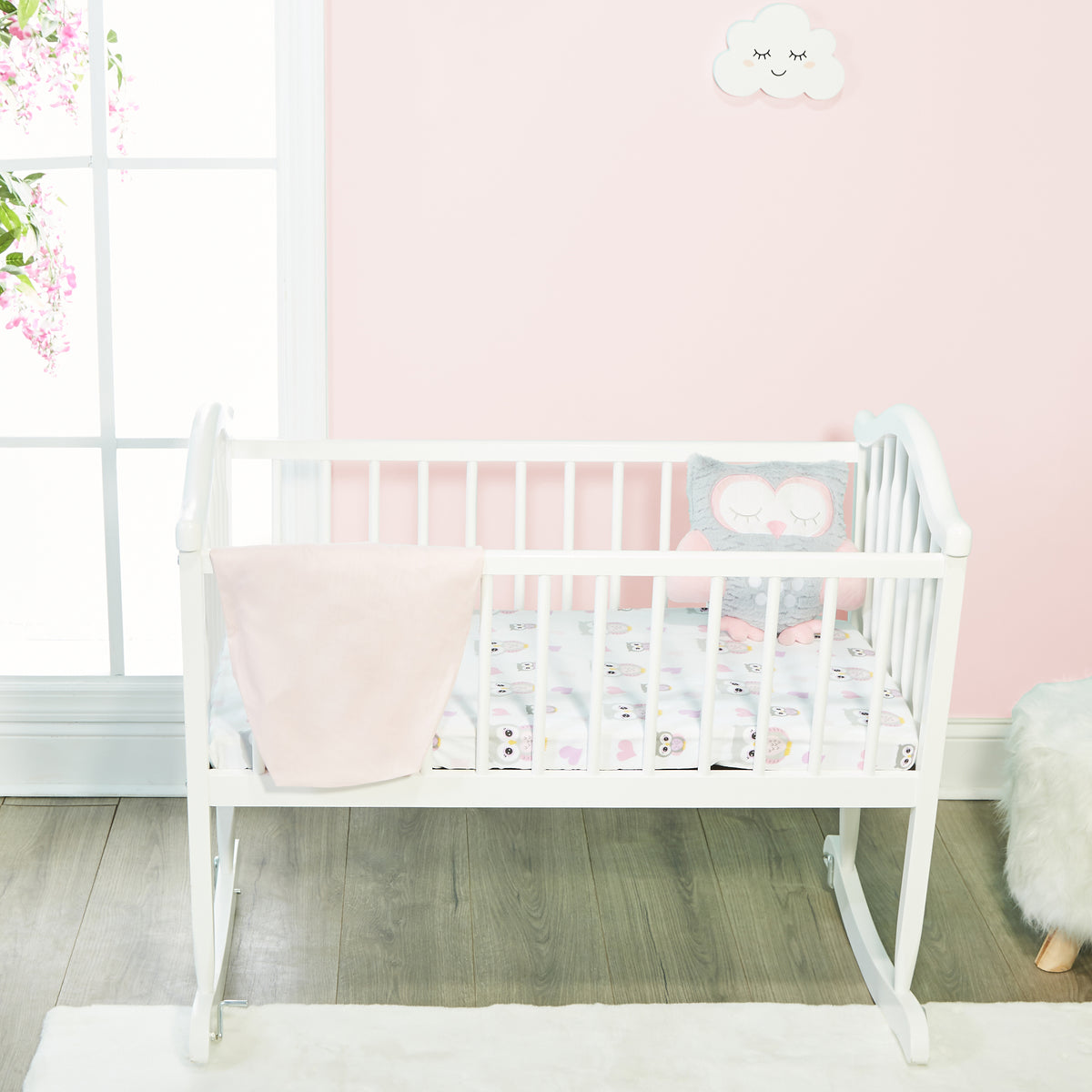 2 Pack Baby Cradle Sheets - Owls/Pink – Everyday Kids