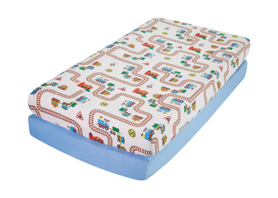 Train/Light Blue 2-Pack Fitted Crib Sheets – Everyday Kids